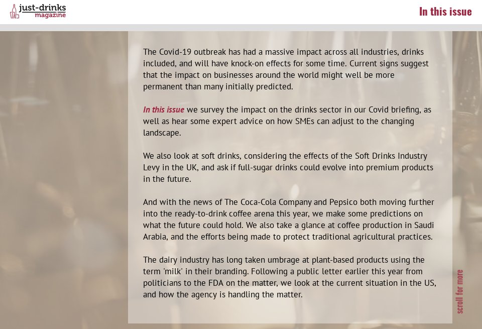 Refresco CEO Hans Roelofs - just-drinks magazine | Issue 33 | April 2020