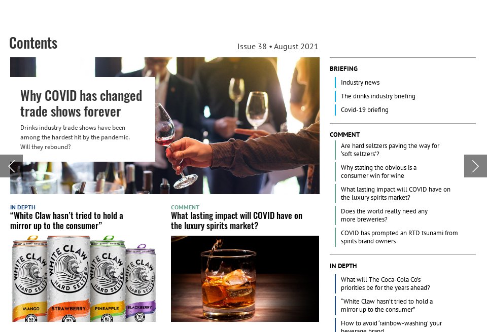 Contents - just-drinks magazine | Issue 38 | August 2021