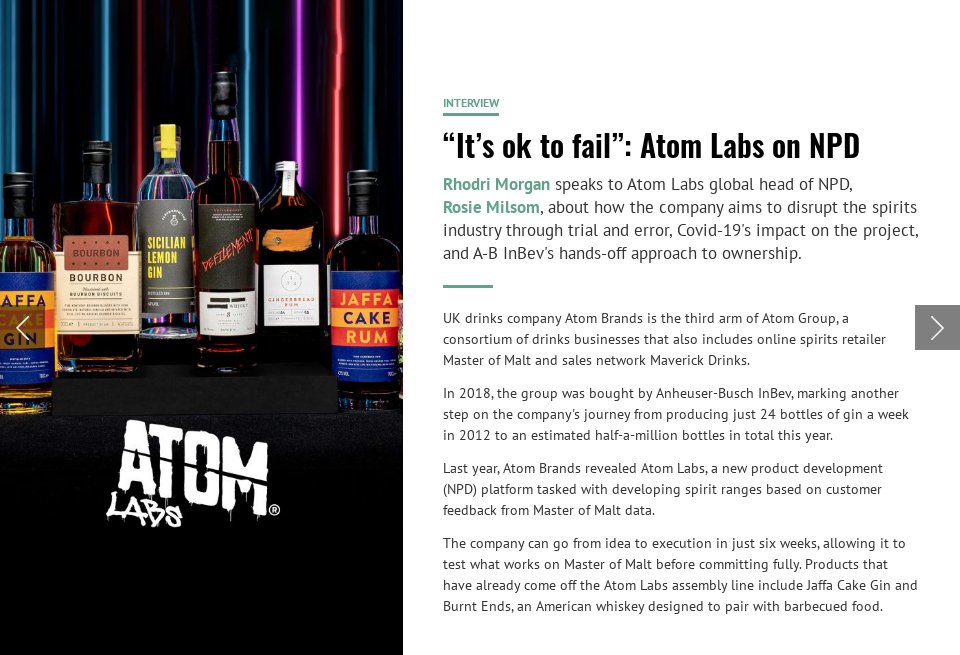 Atom Labs on NPD - just-drinks magazine | Issue 36 | February 2021