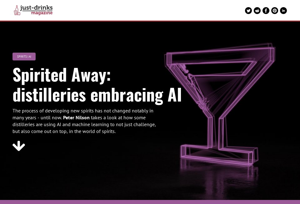 Distilleries embracing AI - just-drinks magazine | Issue 34 | July 2020