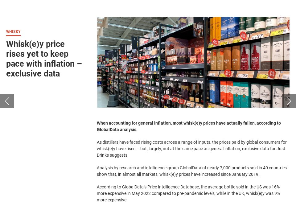 Whisk(e)y price rises yet to keep pace with inflation - just-drinks ...