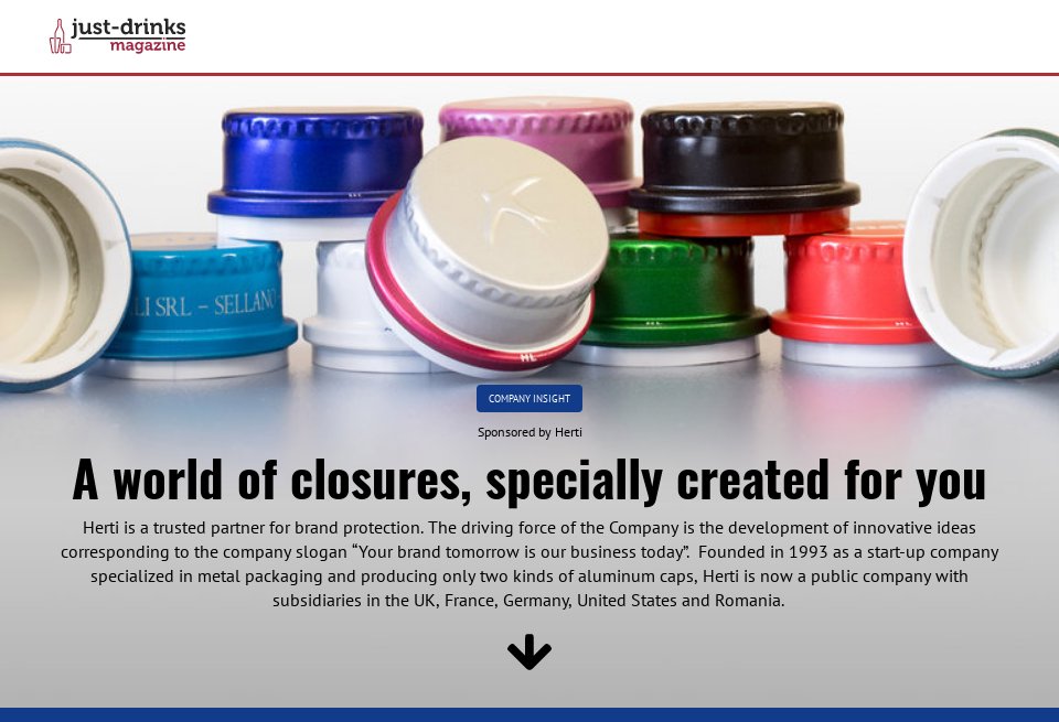 Herti Company Insight - just-drinks magazine | Issue 35 | October 2020