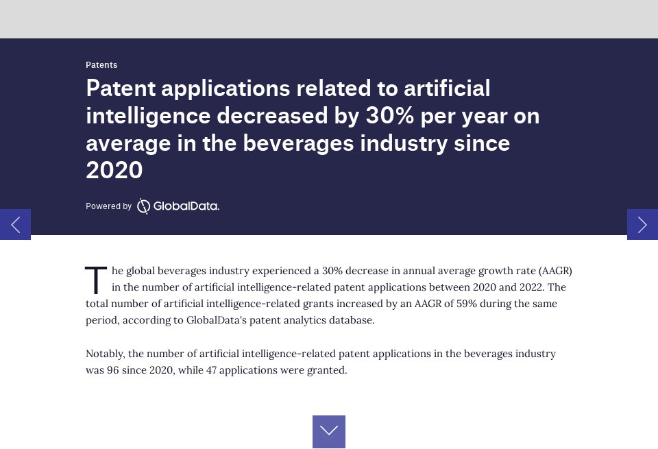 Artificial intelligence patent applications in the global beverages ...