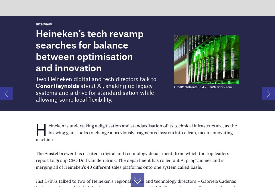 Heineken talks tech systems - Just Drinks magazine | Issue 46 | August 2023