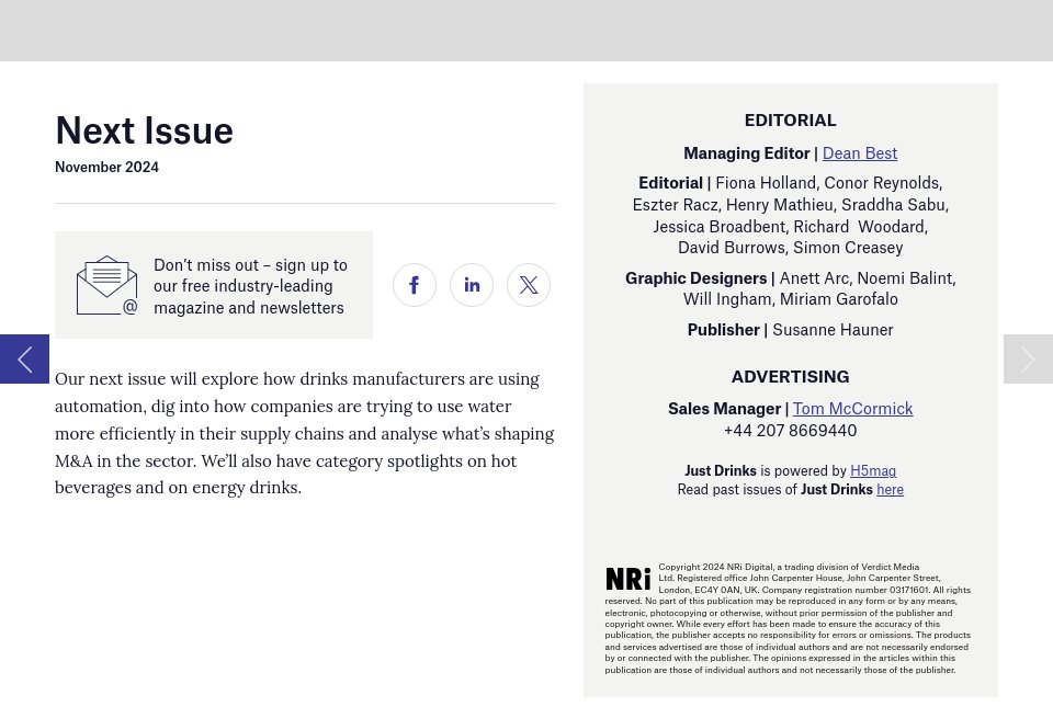 Next issue - Just Drinks magazine | Issue 50 | August 2024