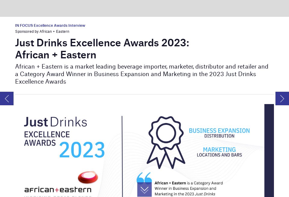 Excellence Awards 2023: African + Eastern - Just Drinks magazine | Issue 48 | February 2024