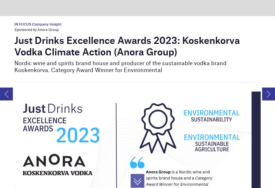 Excellence Awards 2023: Anora Group - Just Drinks magazine | Issue 47 | November 2023