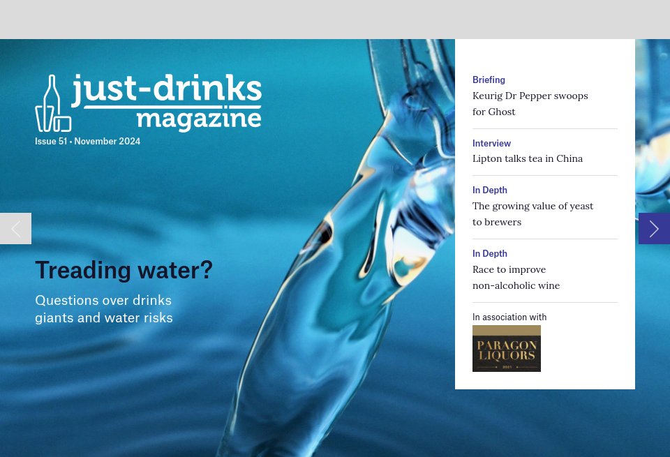 Home | Treading water? - Just Drinks magazine | Issue 51 | November 2024
